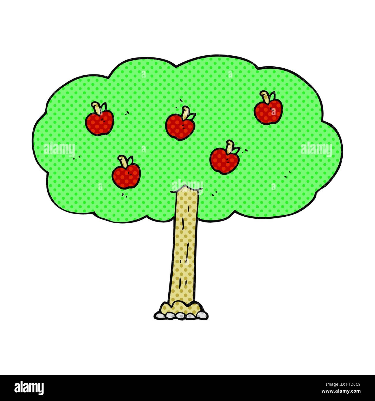 freehand drawn cartoon apple tree Stock Vector Image & Art - Alamy
