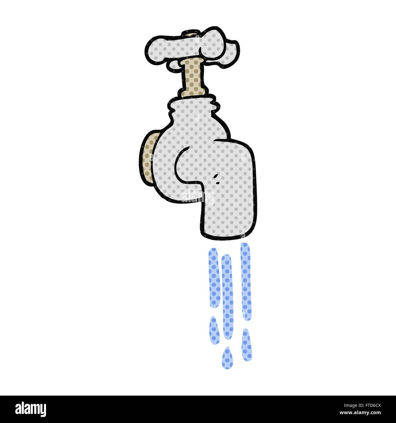 freehand drawn cartoon running faucet Stock Vector Image & Art - Alamy