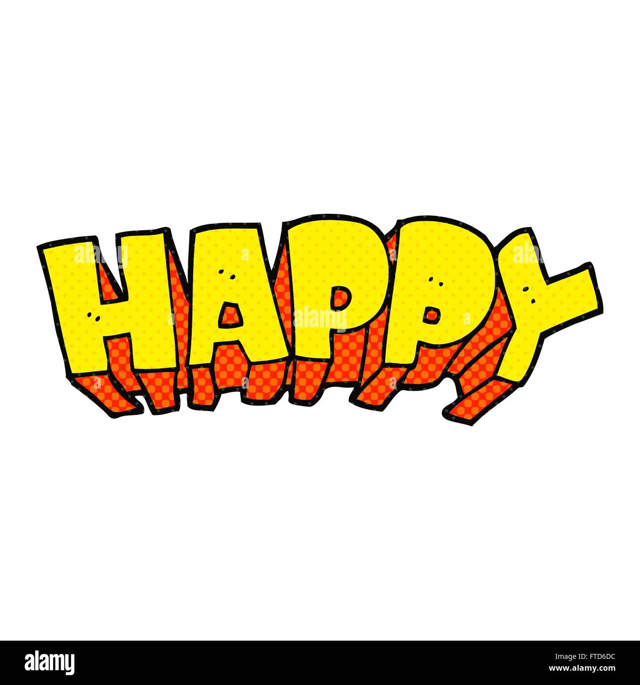 freehand drawn cartoon word happy Stock Vector Image & Art - Alamy