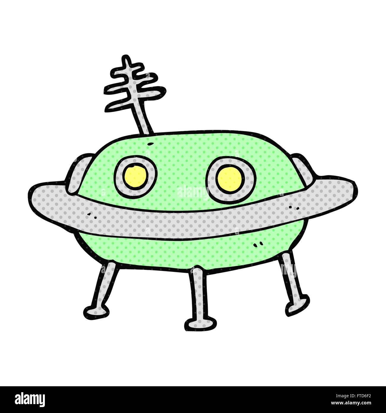 freehand drawn cartoon alien spaceship Stock Vector Image & Art - Alamy