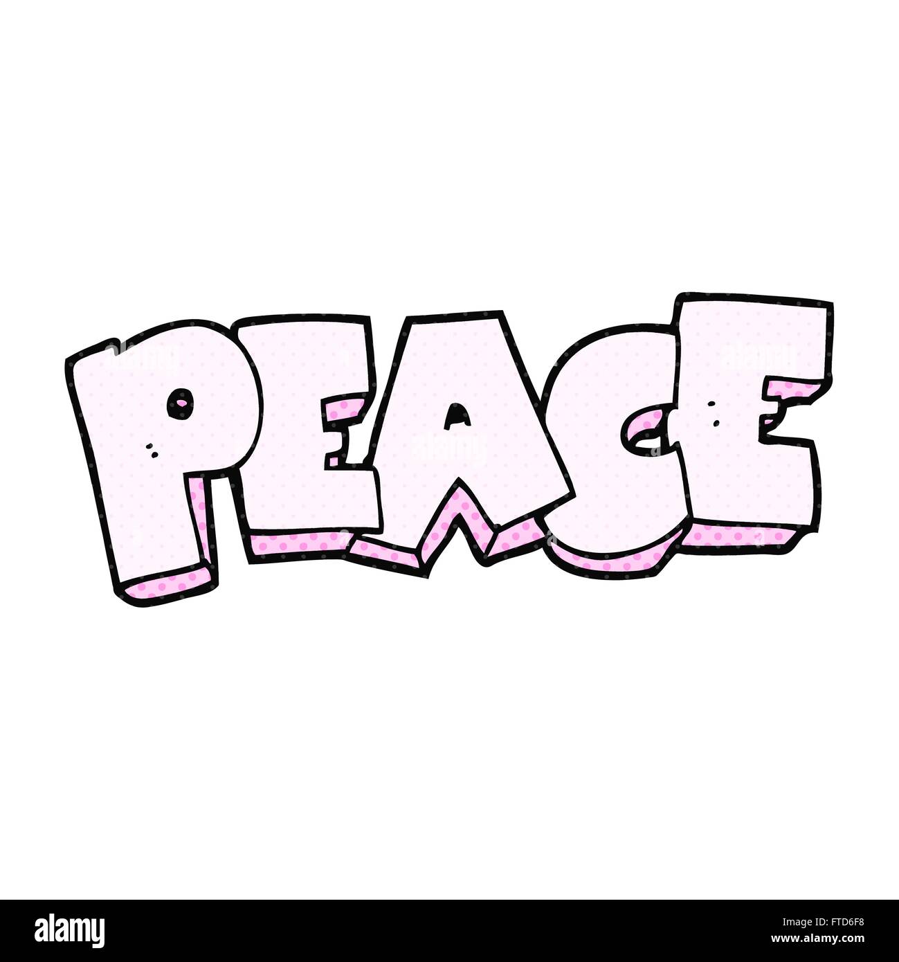 Peace In Bubble Letters In Color