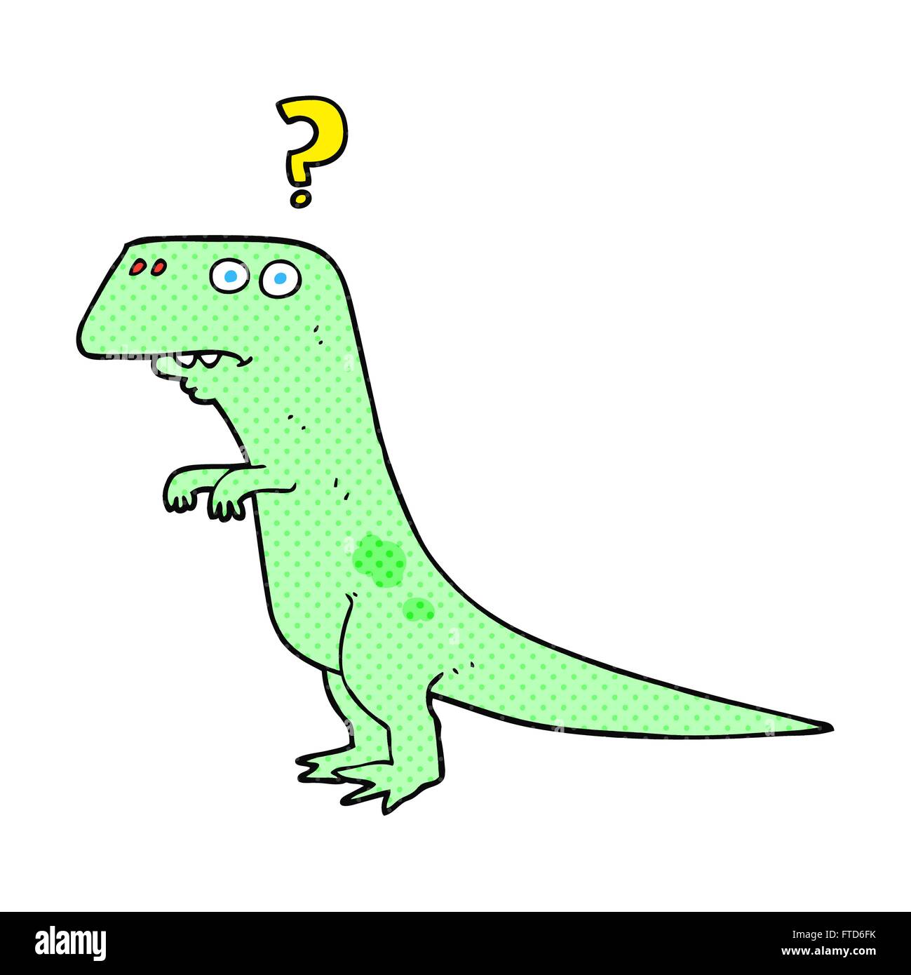 freehand drawn cartoon confused dinosaur Stock Vector Image & Art - Alamy