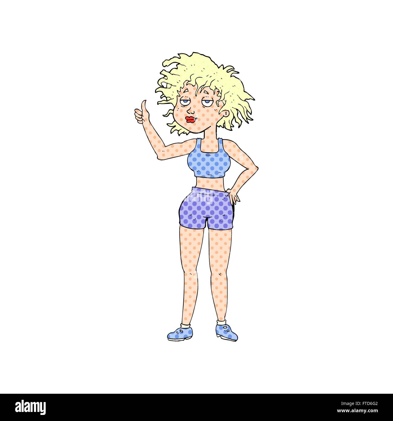 freehand drawn cartoon tired gym woman Stock Vector Image & Art - Alamy