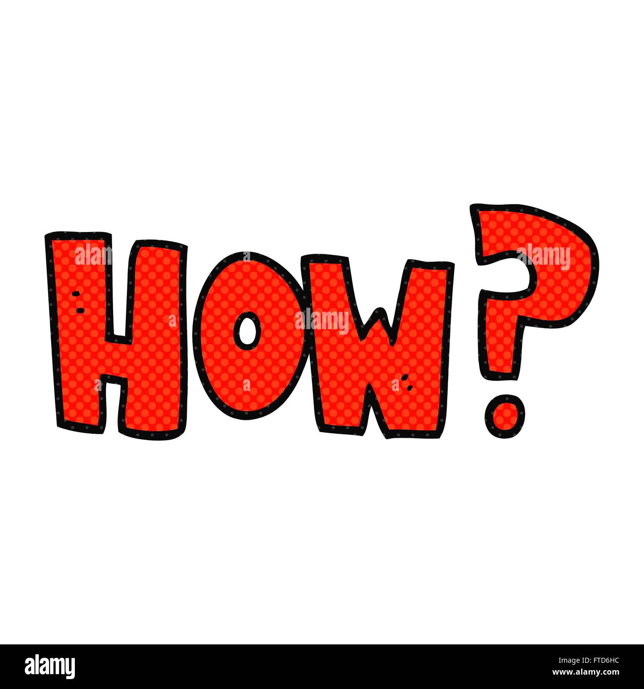 freehand drawn cartoon how? sign Stock Vector Image & Art - Alamy