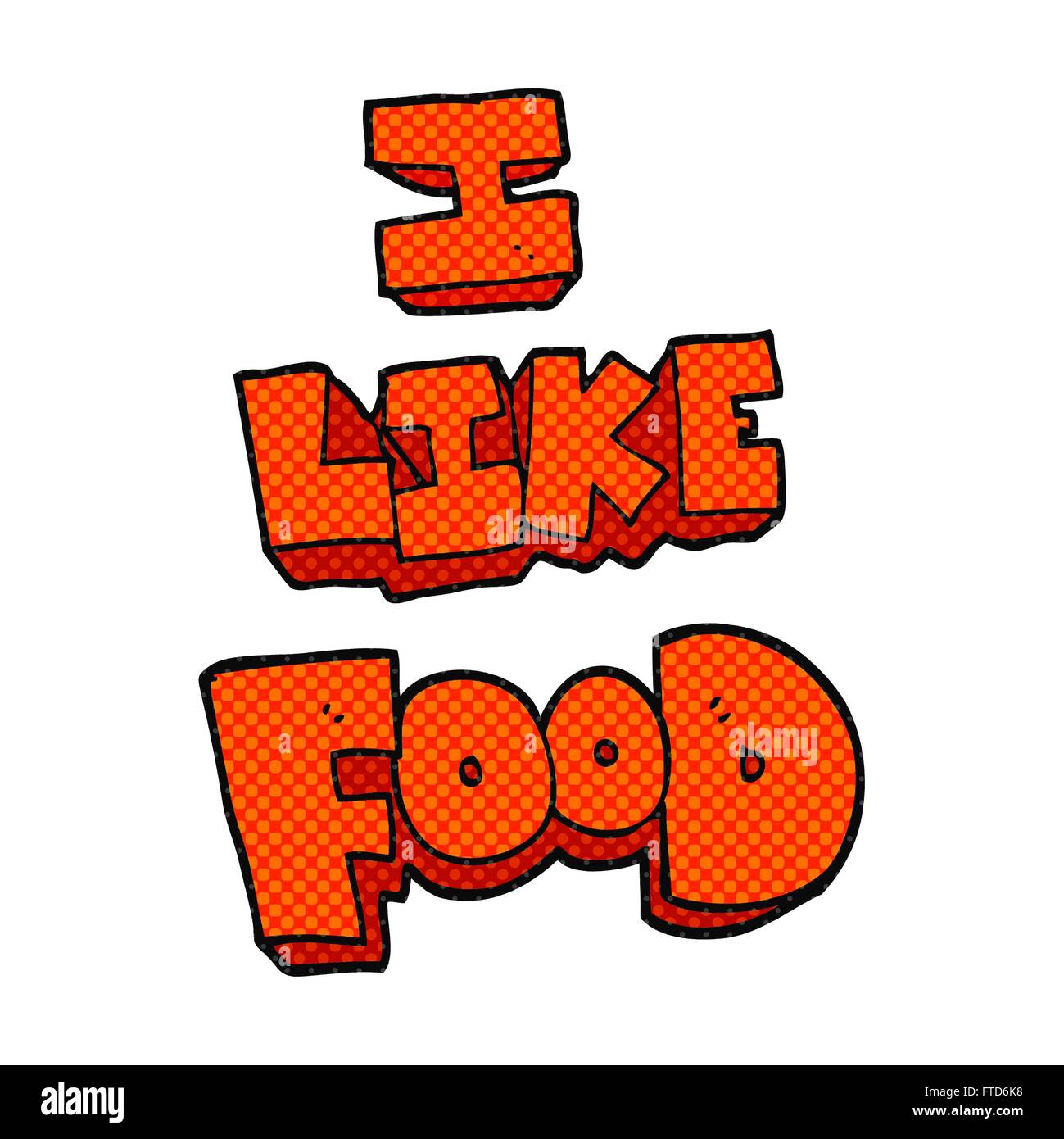 freehand drawn cartoon i like food symbol Stock Vector Image & Art - Alamy