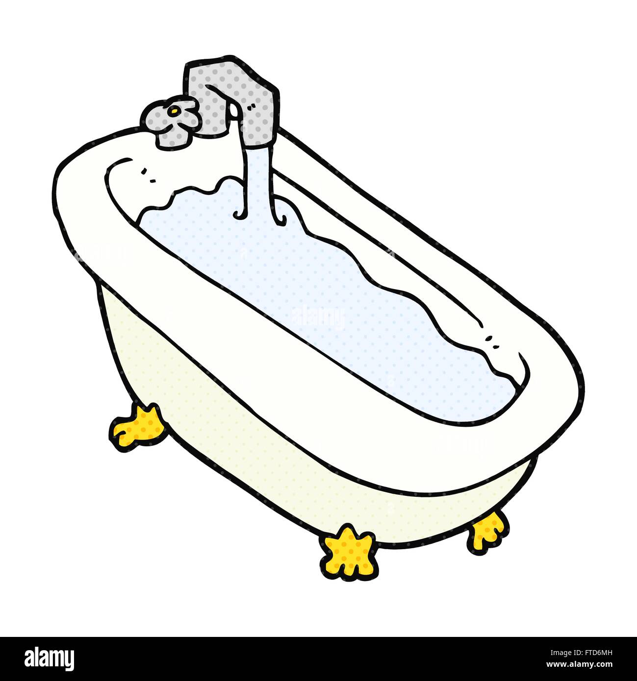 freehand drawn cartoon bath full of water Stock Vector Image & Art - Alamy
