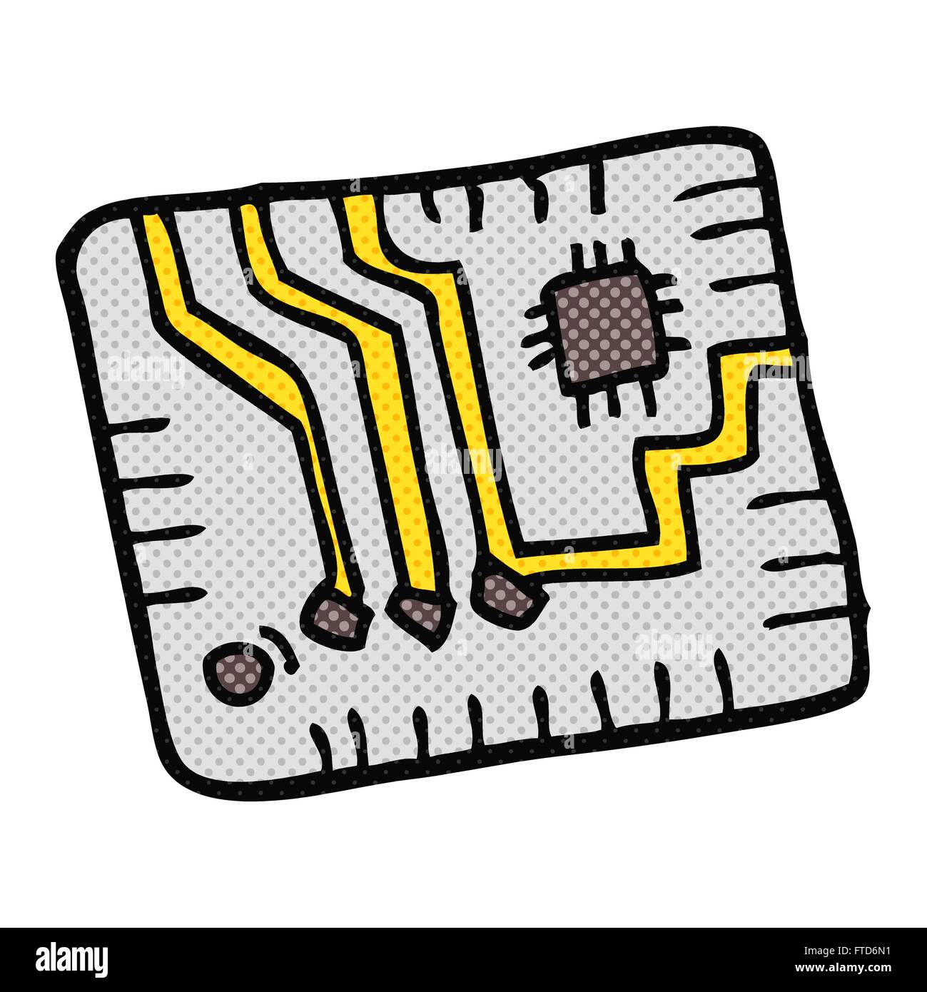 freehand drawn cartoon computer circuitboard Stock Vector Image & Art ...