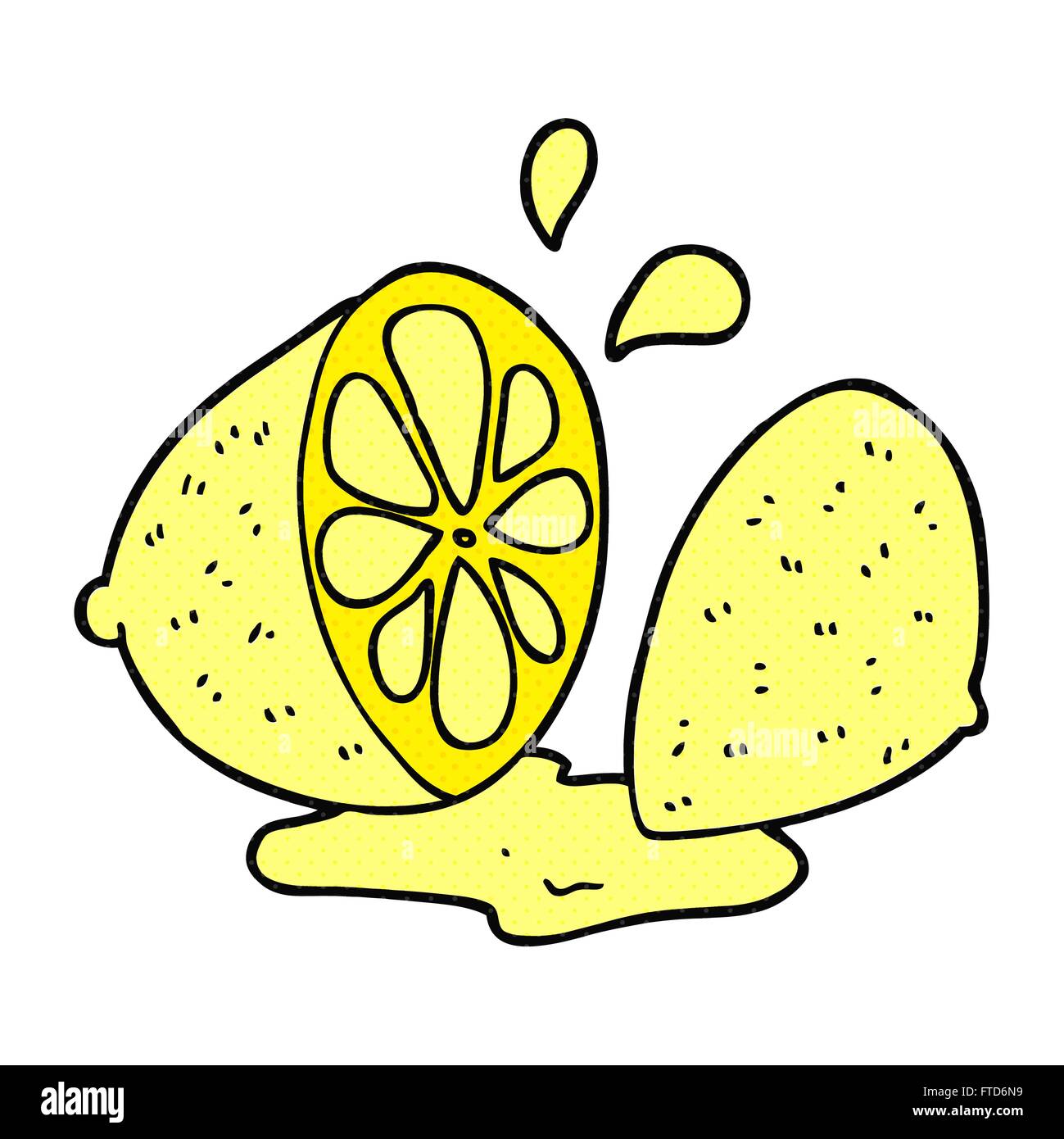 freehand drawn cartoon cut lemon Stock Vector Image & Art - Alamy