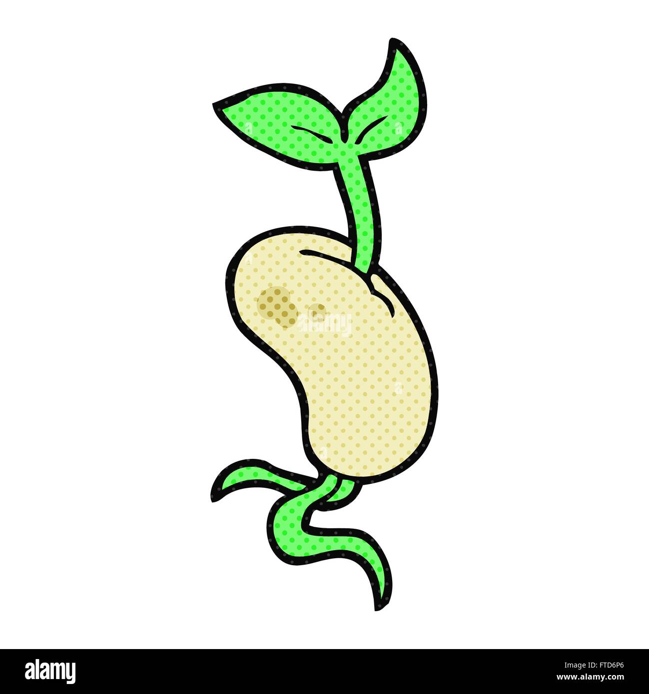 freehand drawn cartoon sprouting seed Stock Vector Image & Art - Alamy