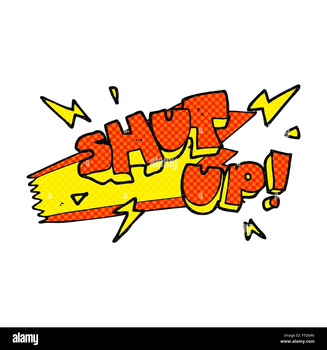 freehand drawn cartoon shut up! symbol Stock Vector Image & Art - Alamy