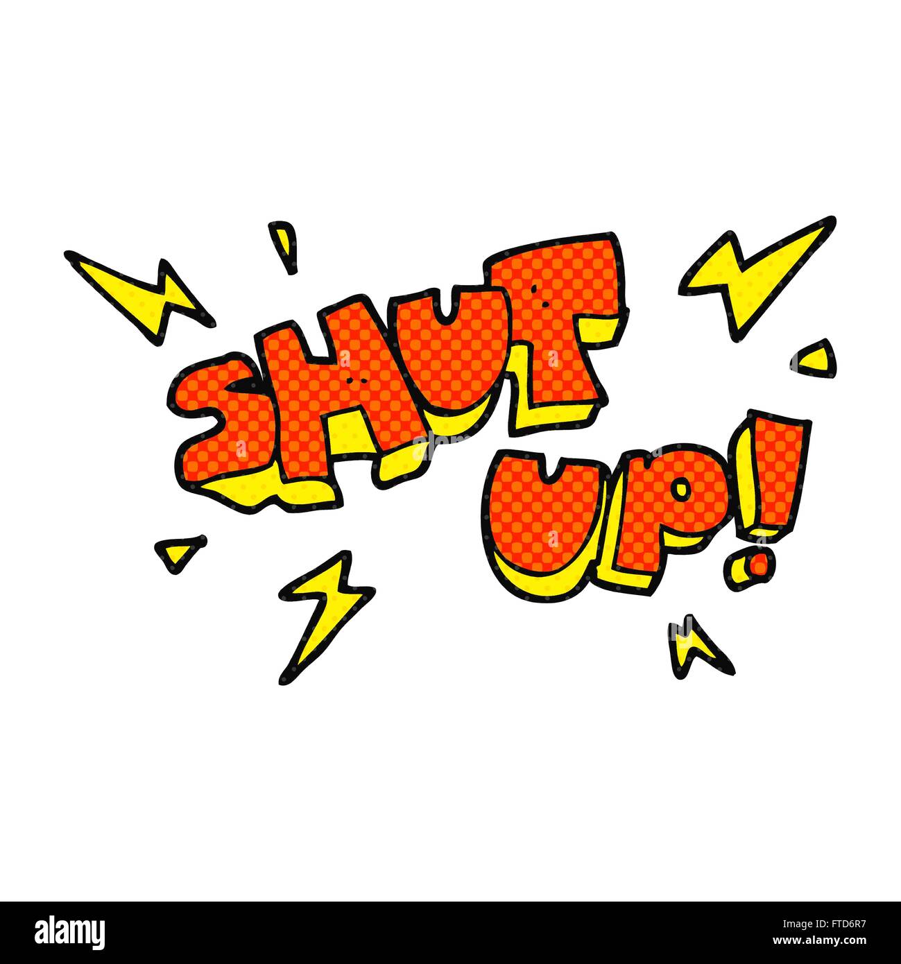 freehand drawn cartoon shut up! symbol Stock Vector Image & Art - Alamy