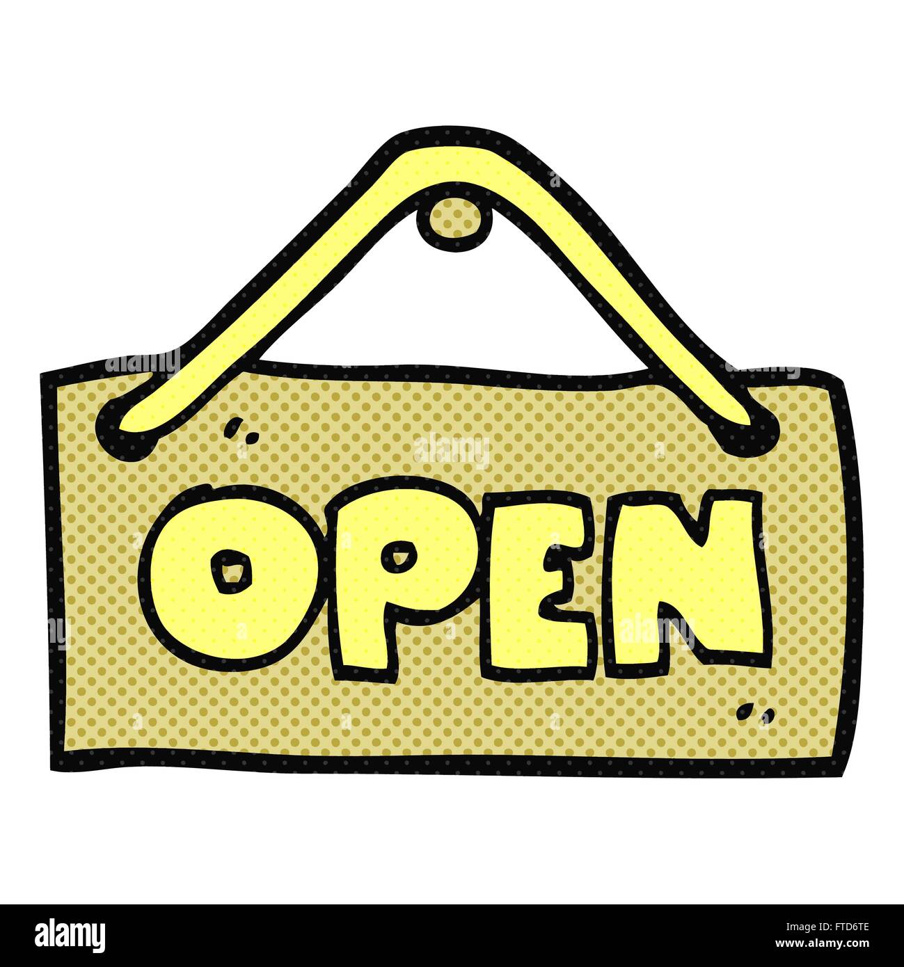 freehand drawn cartoon open shop sign Stock Vector Image & Art - Alamy