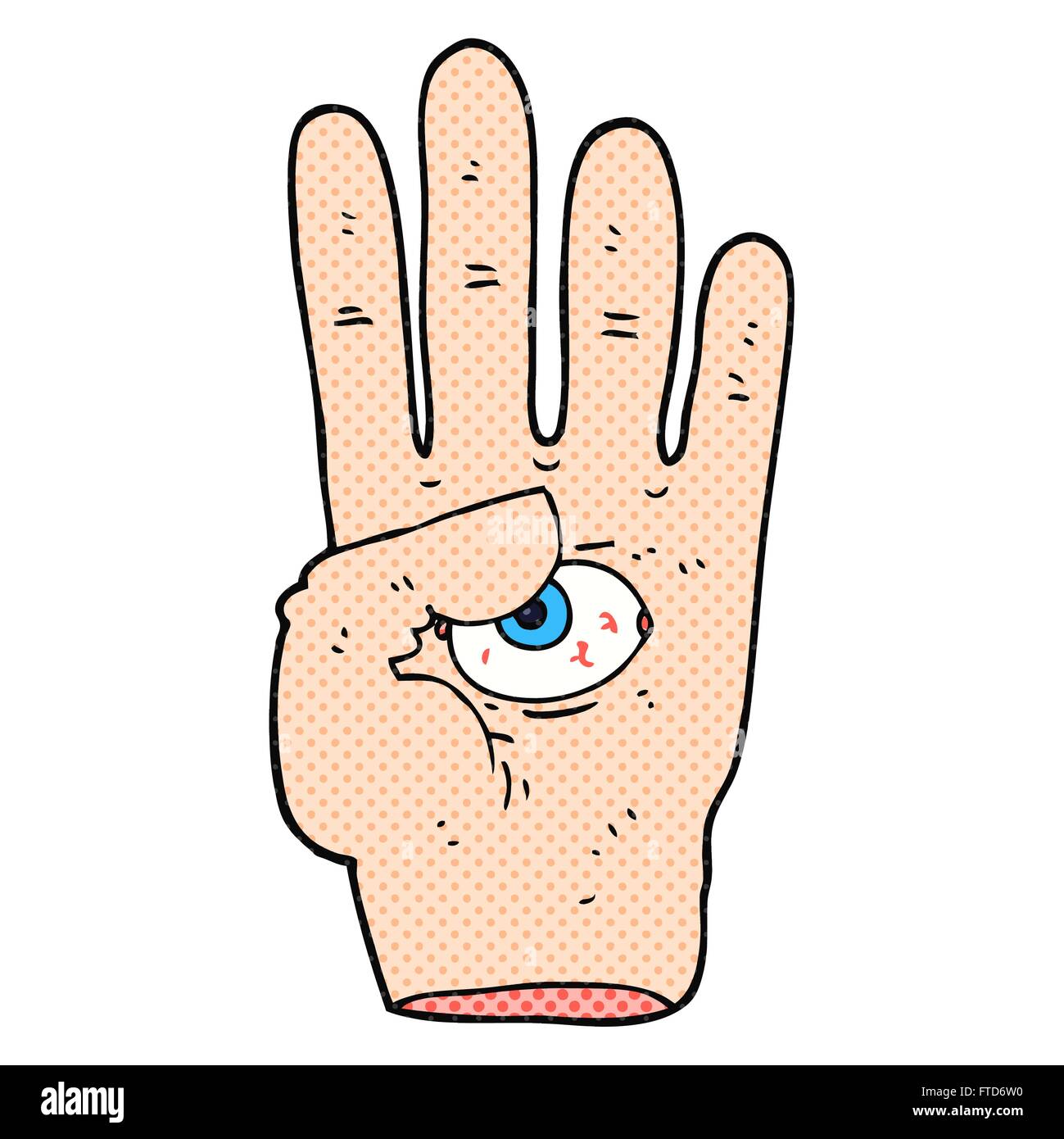 freehand drawn cartoon spooky hand with eyeball Stock Vector Image ...