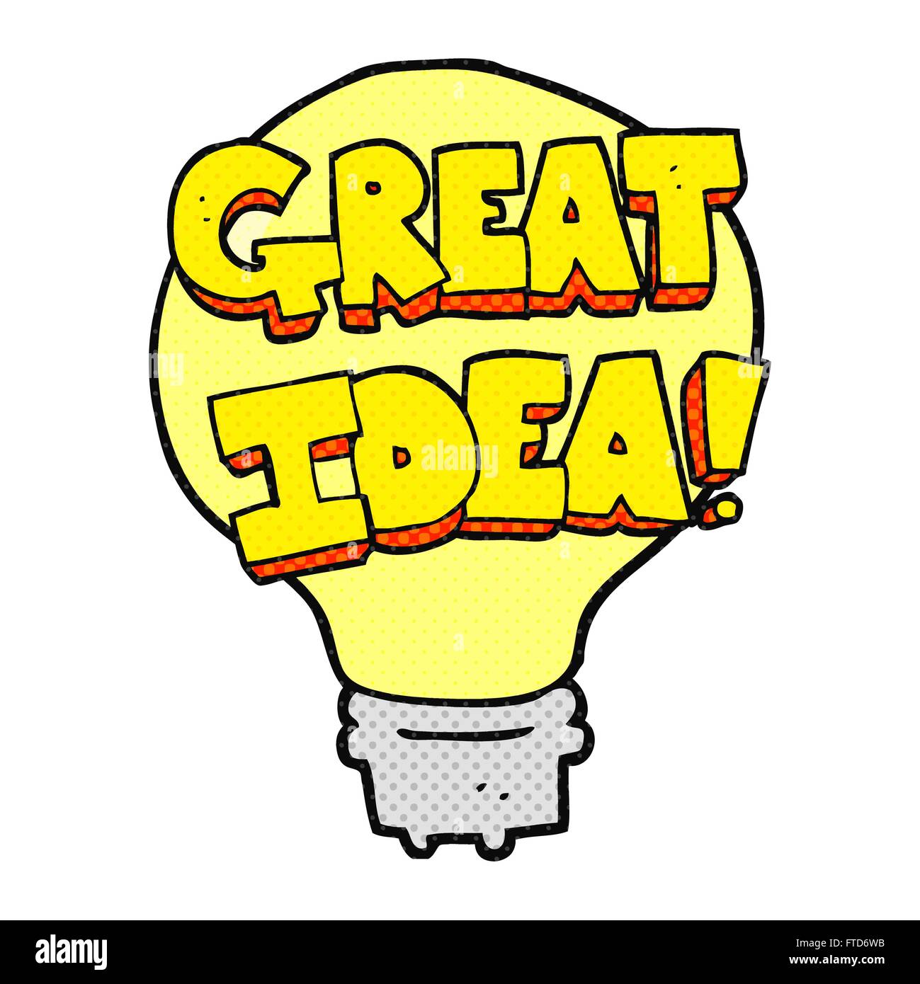 freehand drawn cartoon great idea light bulb symbol Stock Vector Image ...