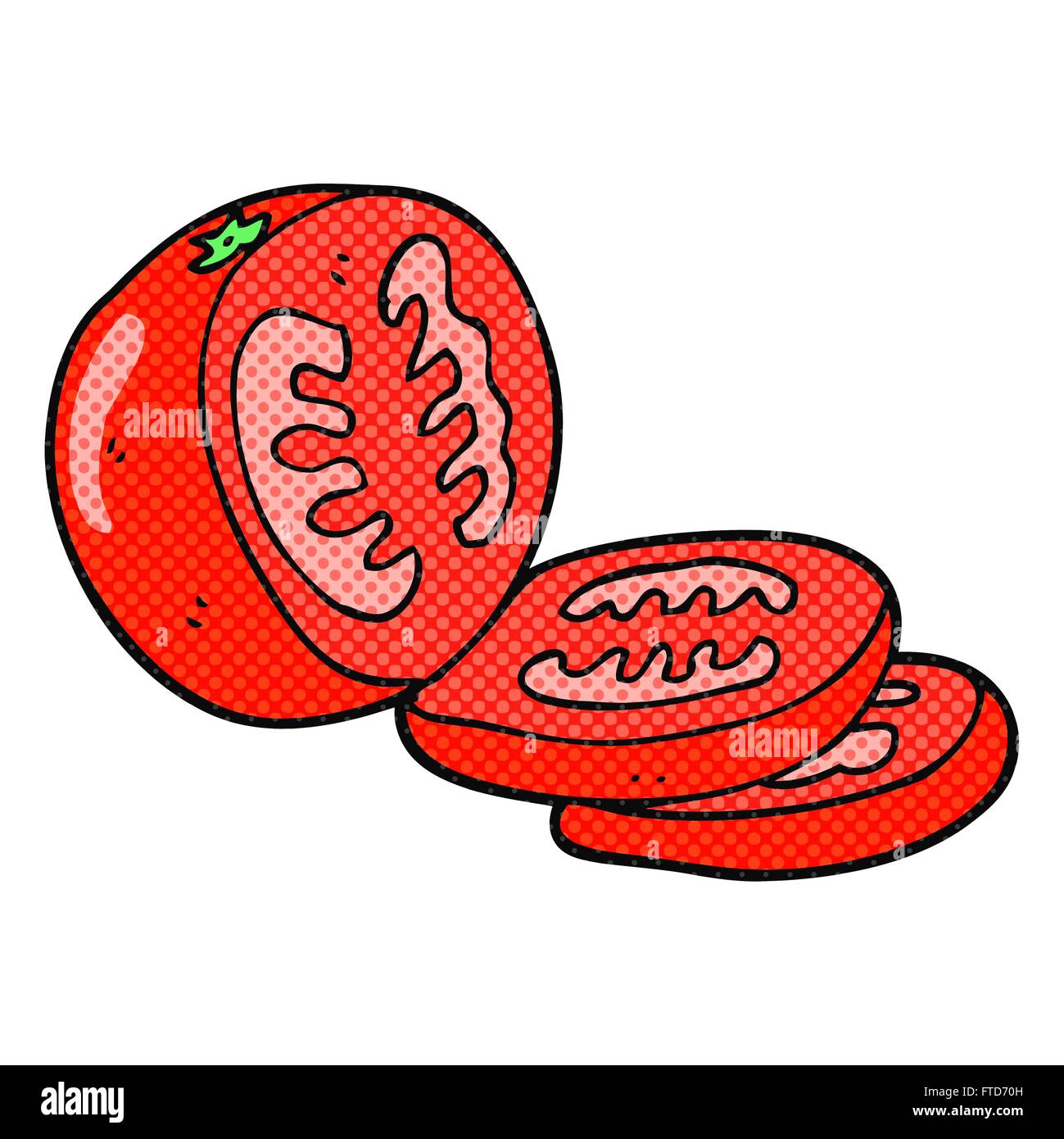 freehand drawn cartoon sliced tomato Stock Vector Image & Art - Alamy