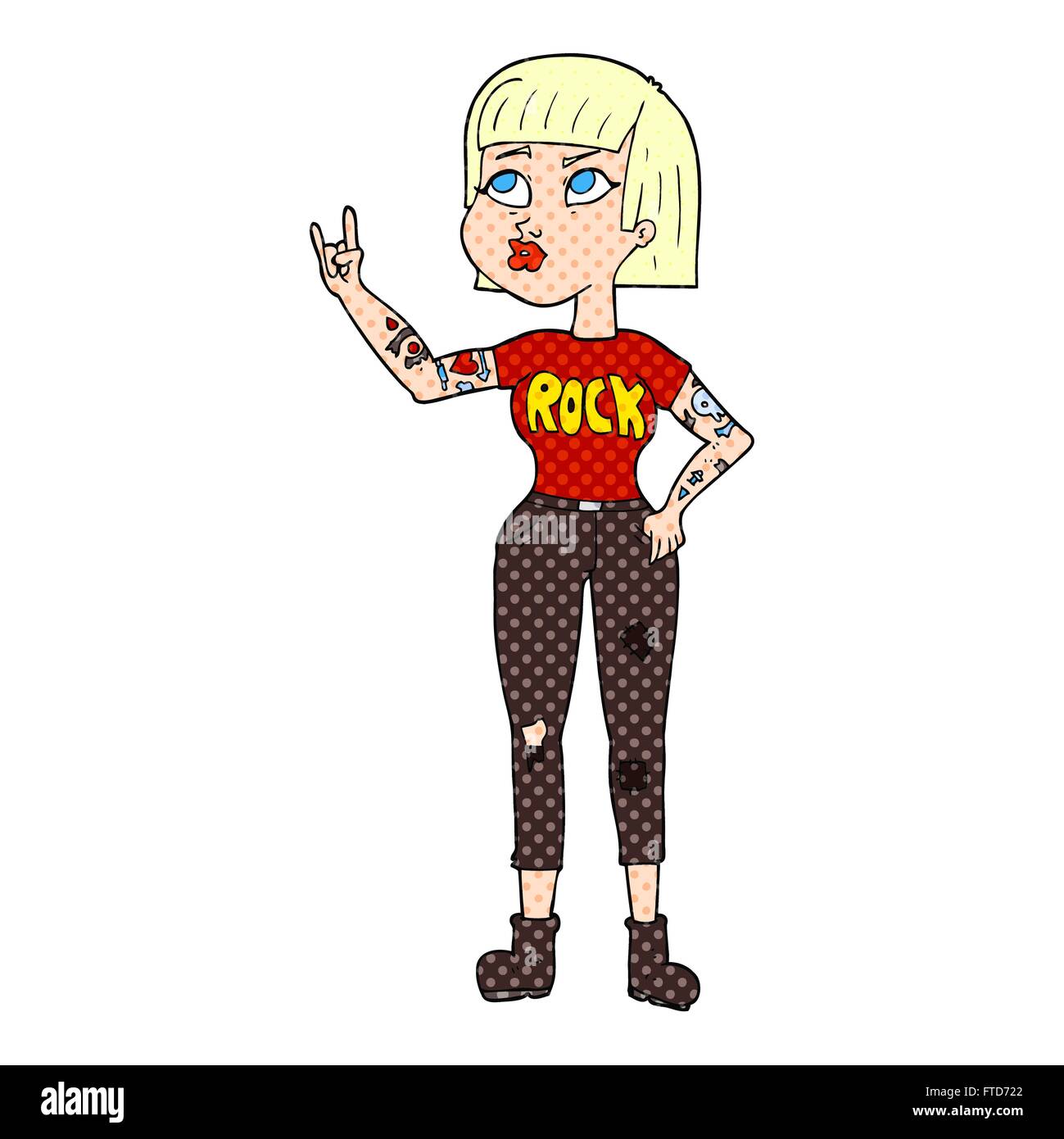 freehand drawn cartoon rock girl Stock Vector Image & Art - Alamy