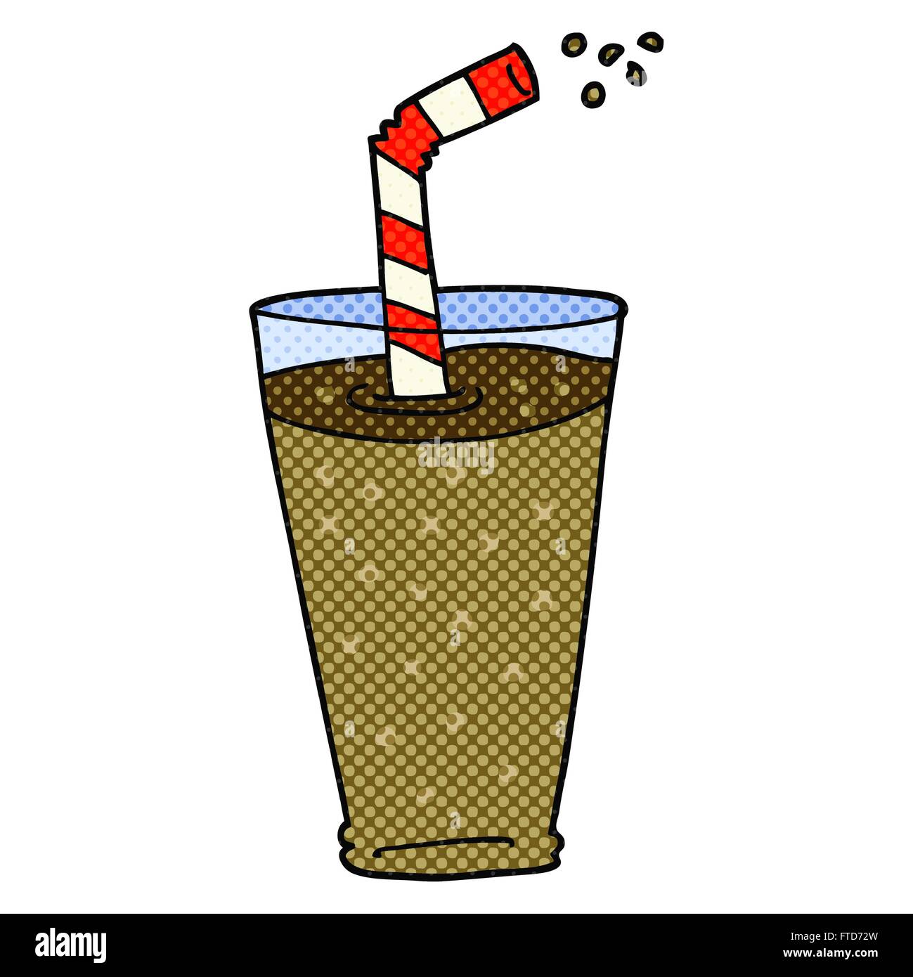 freehand drawn cartoon fizzy drink in glass Stock Vector Image & Art ...