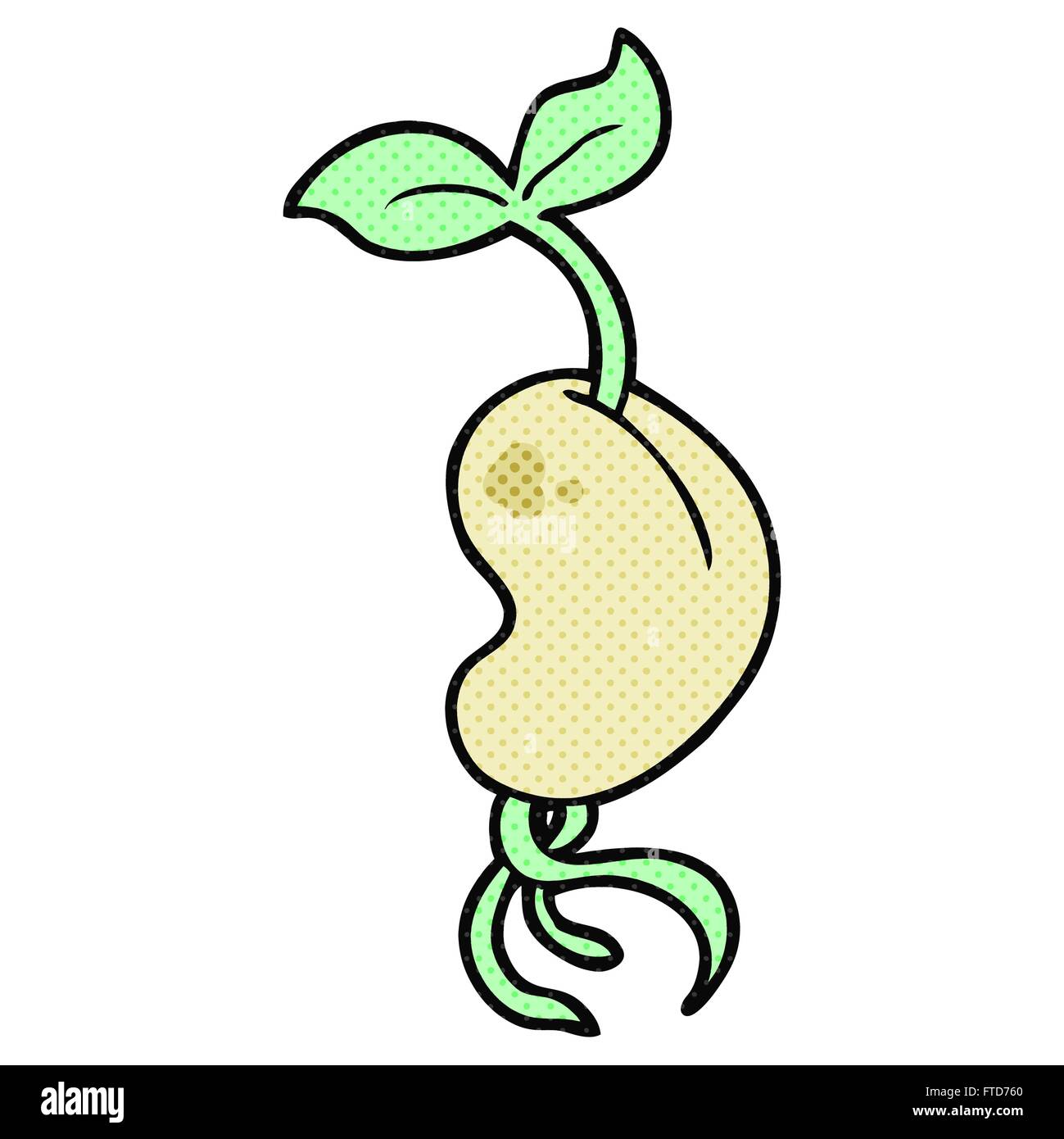 freehand drawn cartoon sprouting seed Stock Vector Image & Art - Alamy
