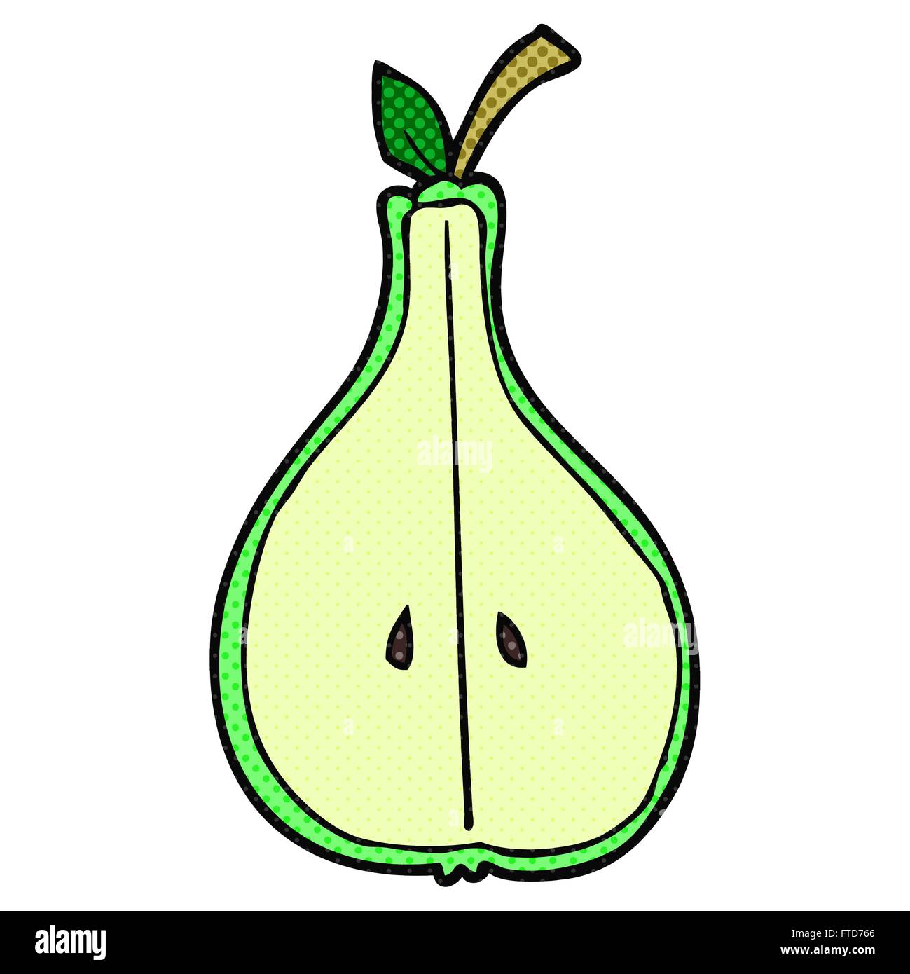 freehand drawn cartoon half pear Stock Vector Image & Art - Alamy