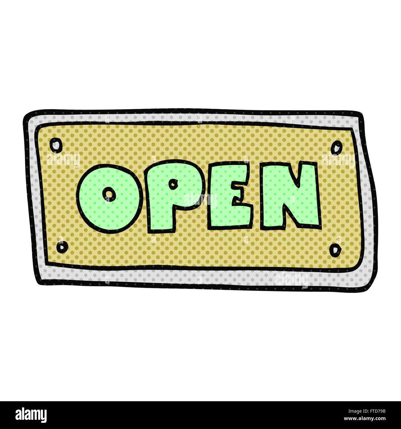 freehand drawn cartoon open sign Stock Vector Image & Art - Alamy