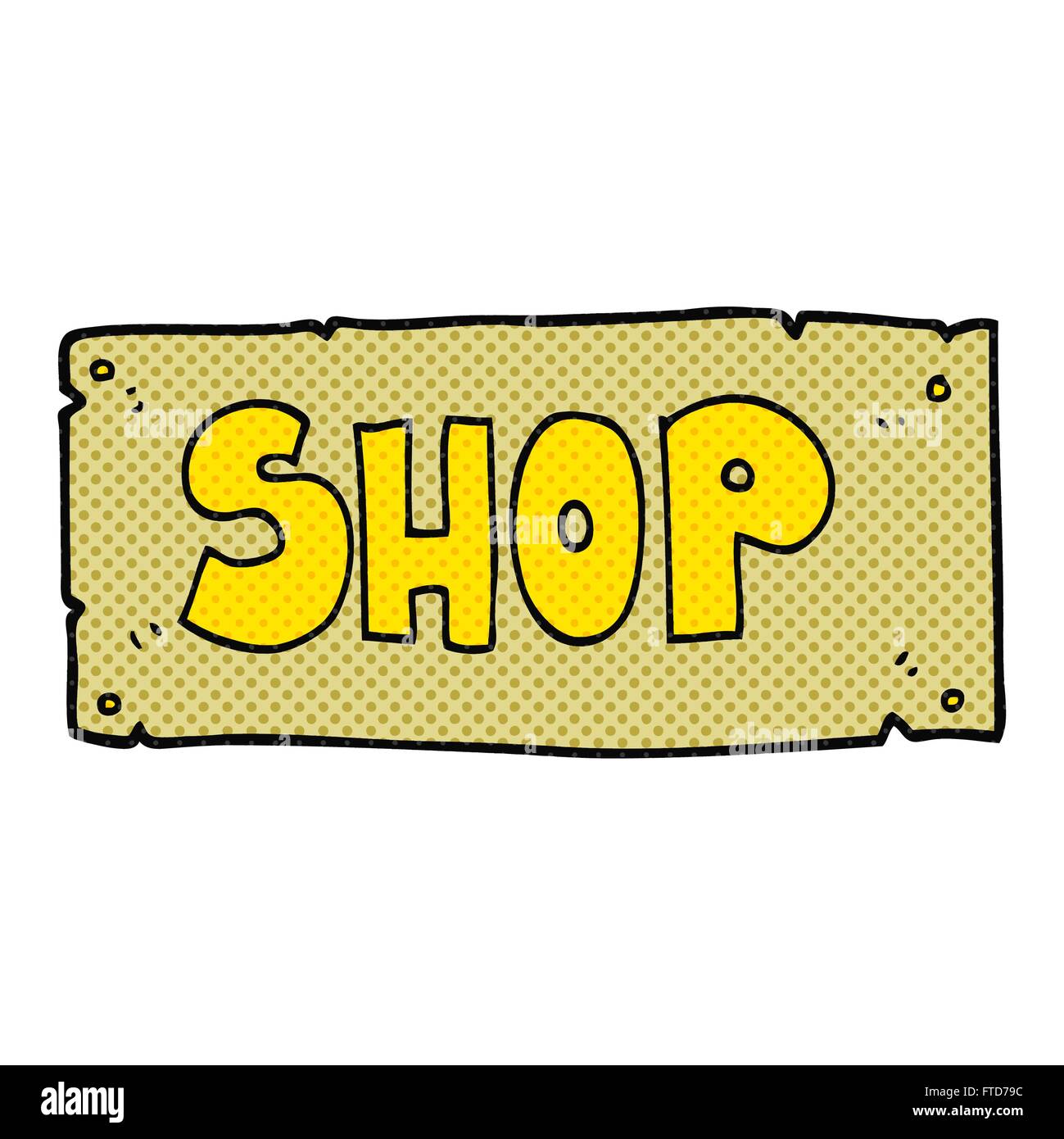 freehand drawn cartoon shop sign Stock Vector Image & Art - Alamy