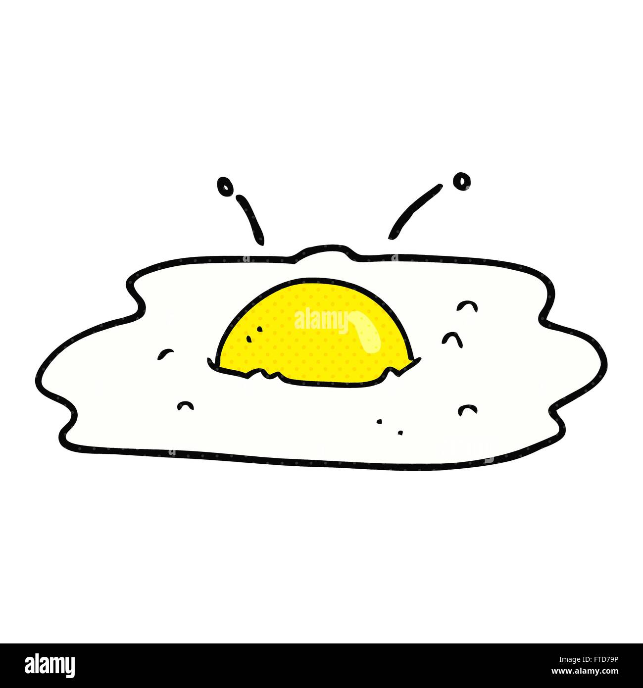 freehand drawn cartoon fried egg Stock Vector Image & Art - Alamy