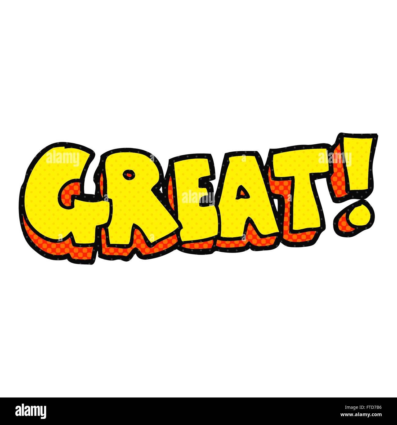 GREAT! freehand drawn cartoon symbol Stock Vector Image & Art - Alamy