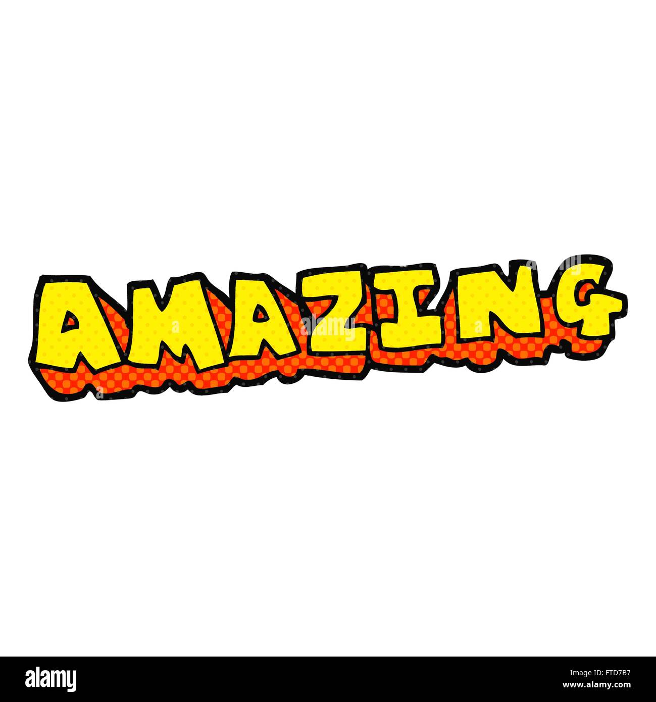 Freehand drawn cartoon amazing word hi-res stock photography and images ...