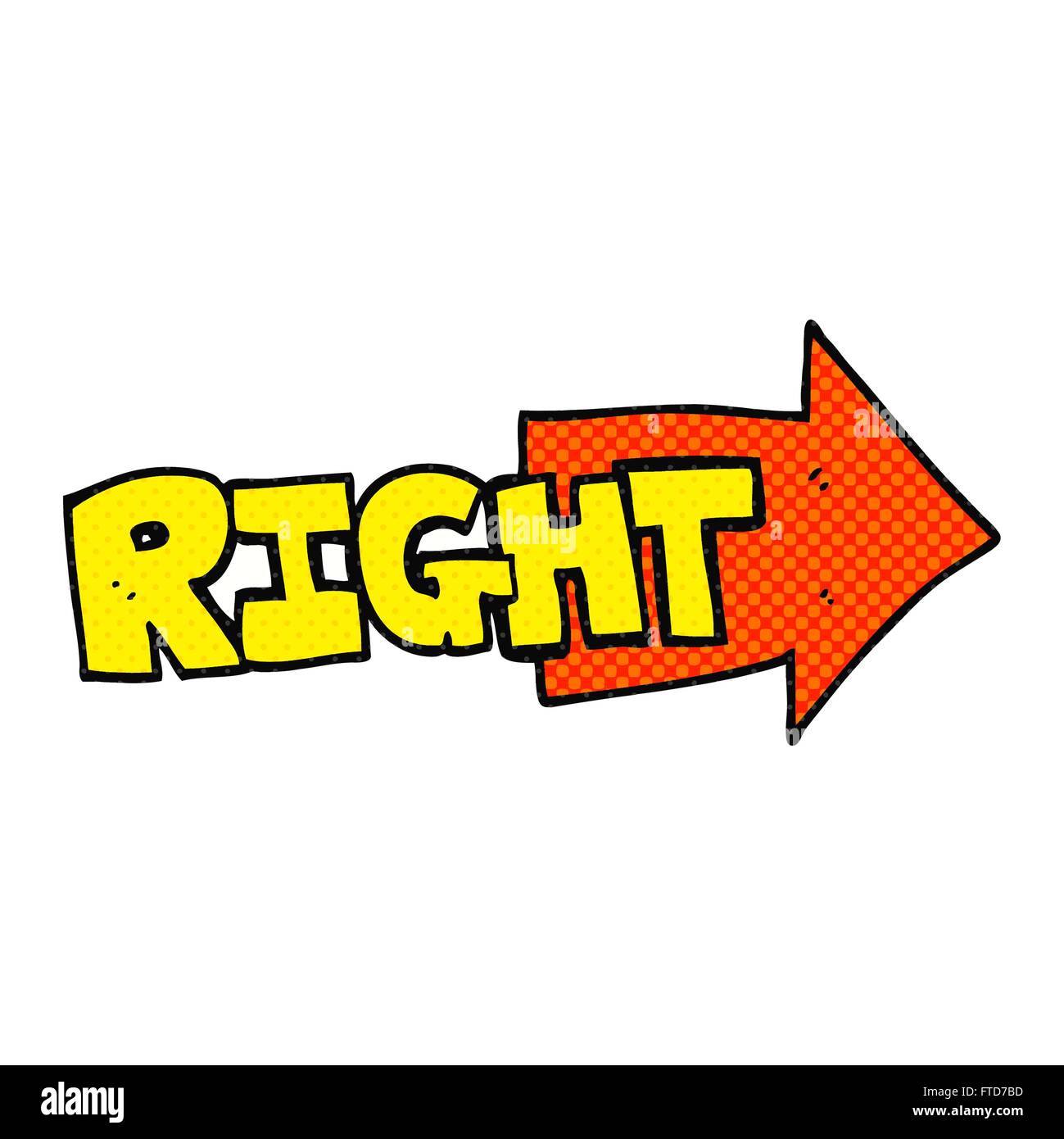 freehand drawn cartoon right symbol pointing Stock Vector Image & Art ...