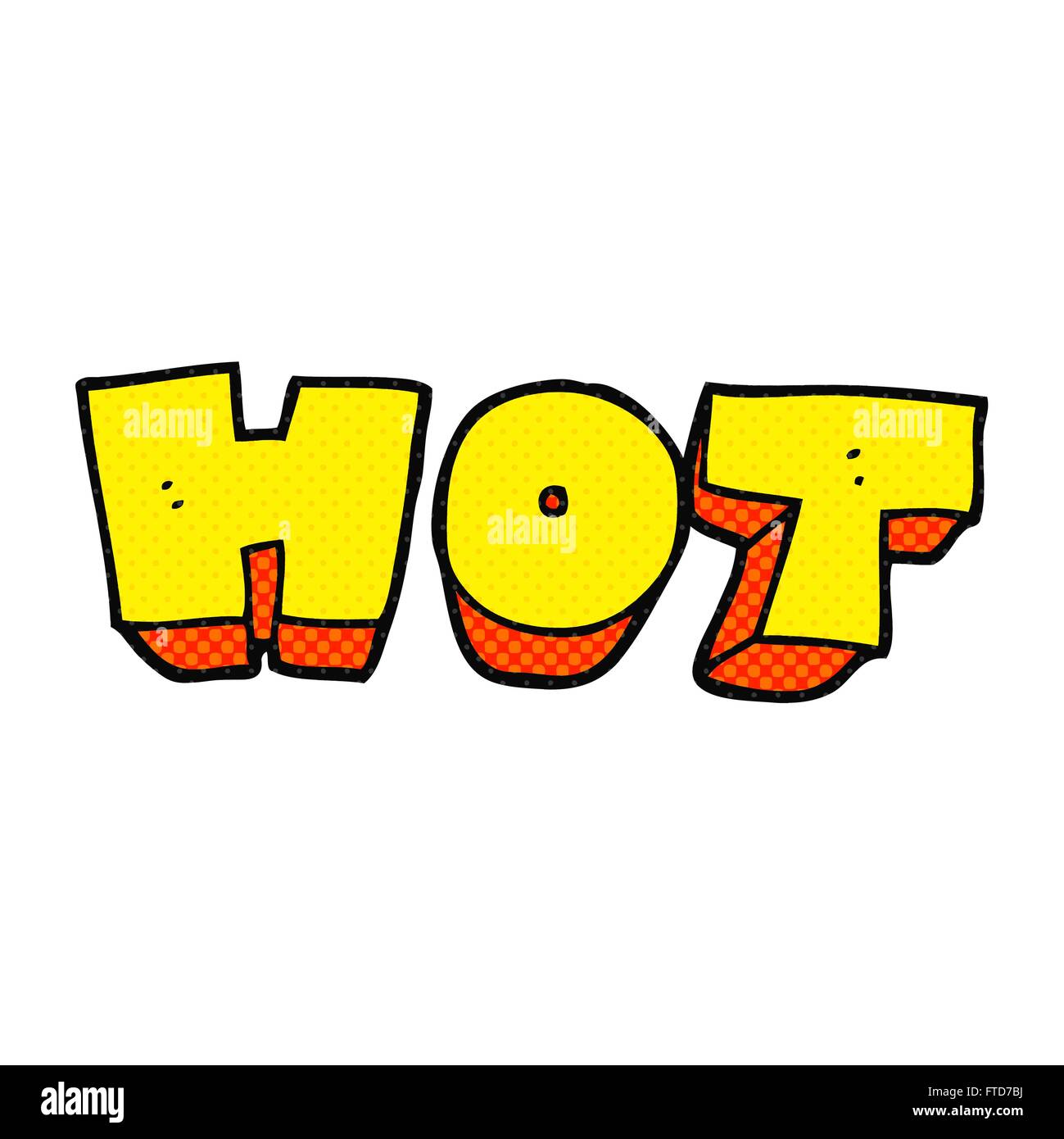 freehand drawn cartoon word hot Stock Vector Image & Art - Alamy