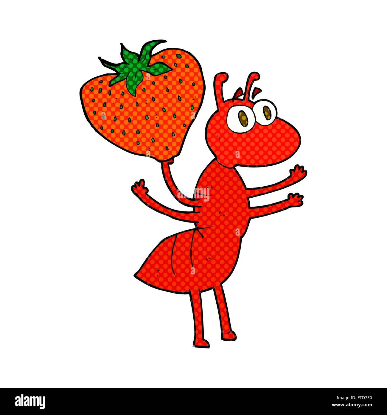 freehand drawn cartoon ant carrying food Stock Vector Image & Art - Alamy