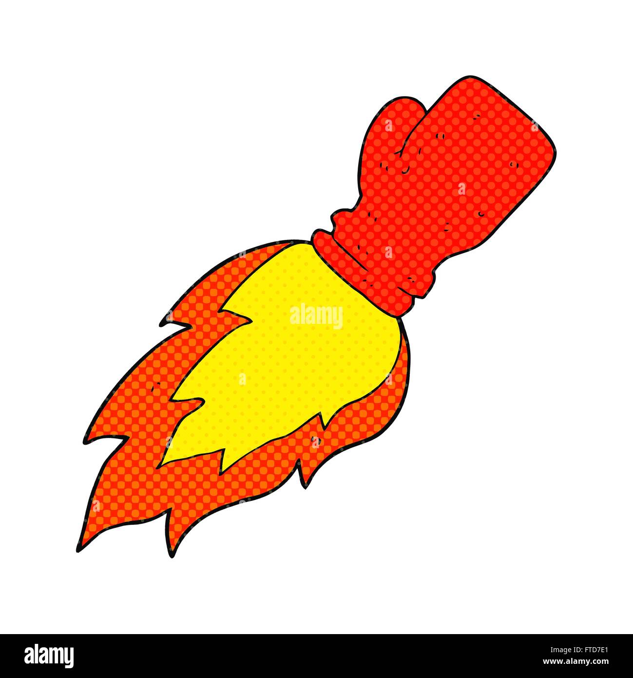 freehand drawn cartoon boxing glove flaming punch Stock Vector Image ...