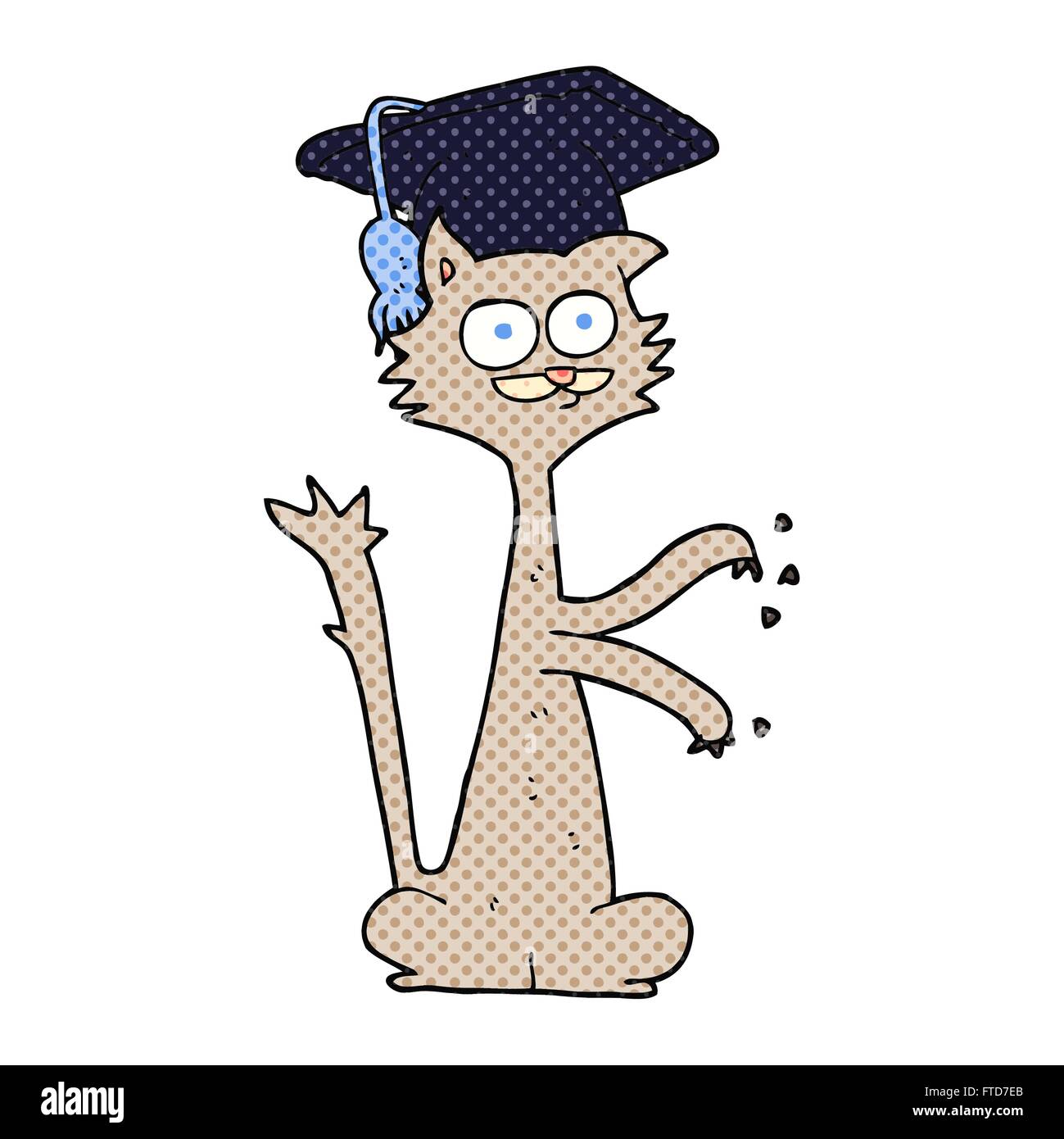 Freehand retro cartoon graduation cap Cut Out Stock Images & Pictures ...