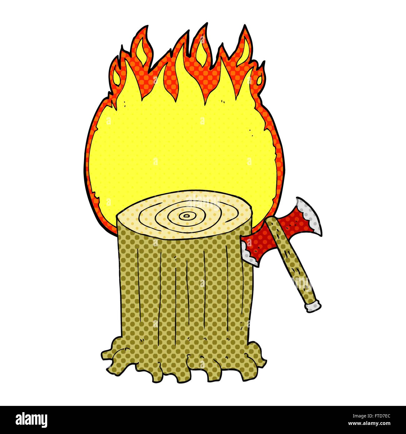 freehand drawn cartoon tree stump and axe Stock Vector Image & Art - Alamy