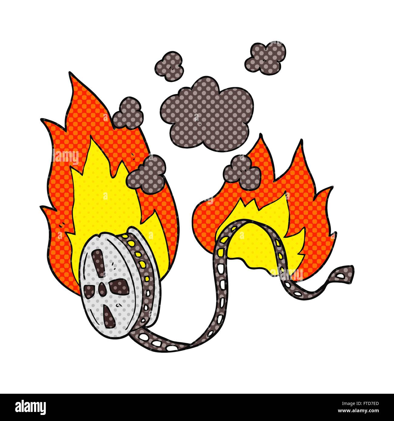 freehand drawn cartoon movie film burning Stock Vector Image & Art - Alamy