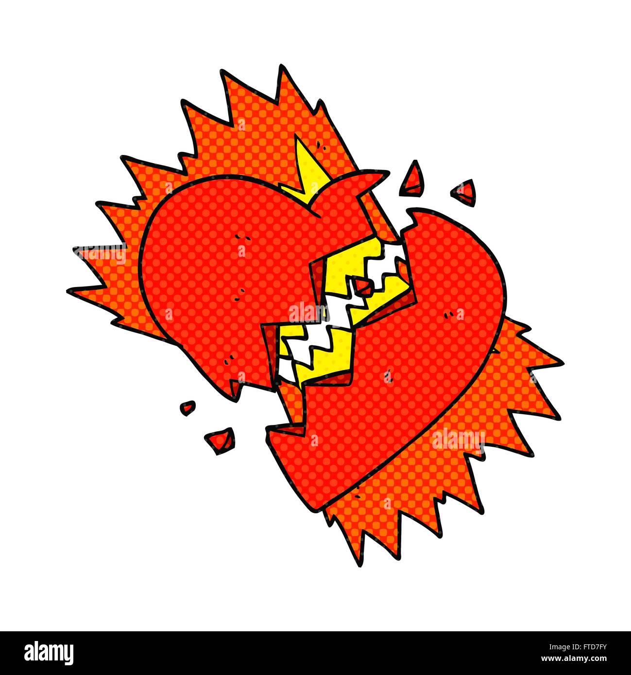 freehand drawn cartoon broken heart Stock Vector Image & Art - Alamy