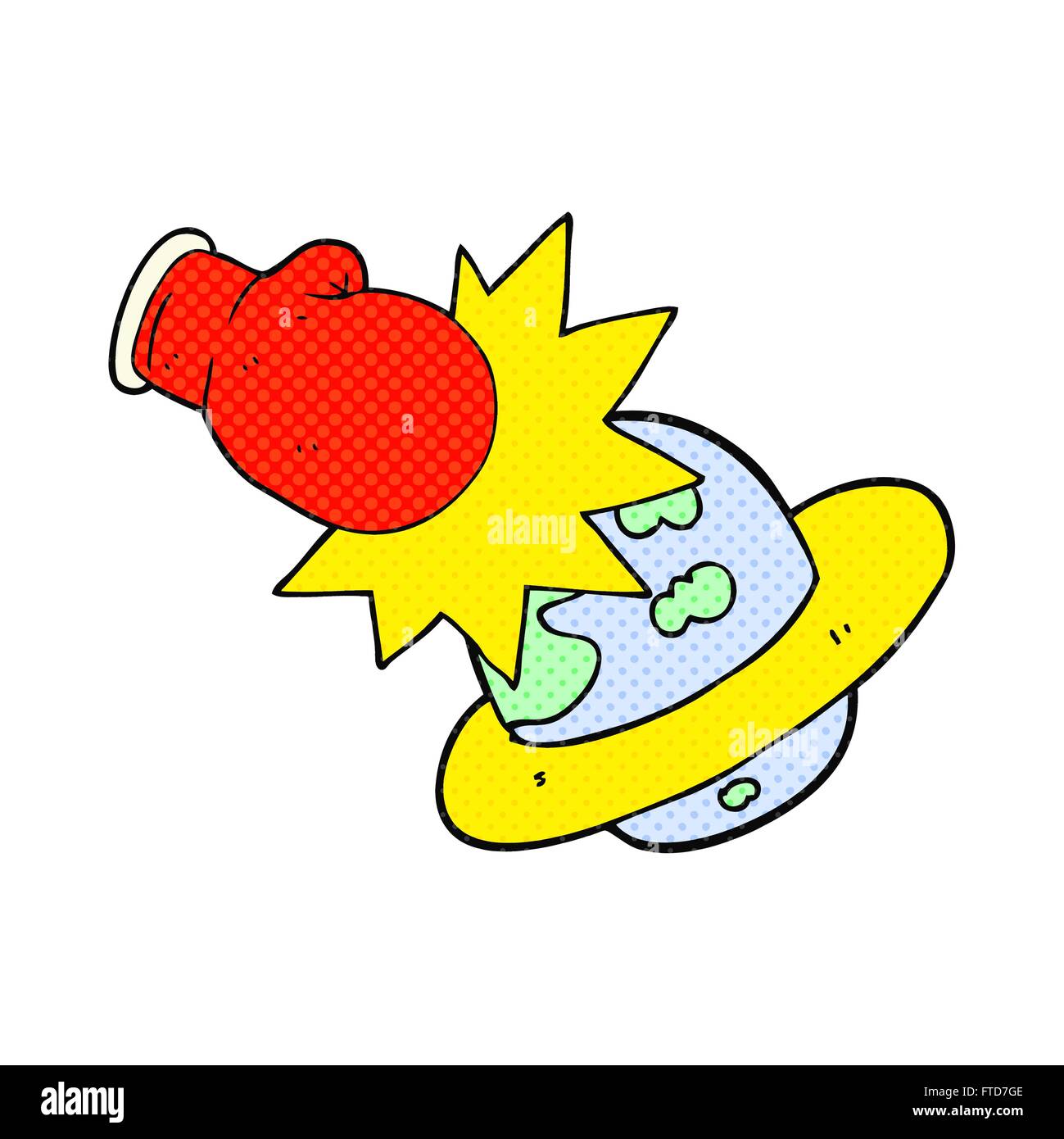freehand drawn cartoon planet taking a punch Stock Vector Image & Art ...