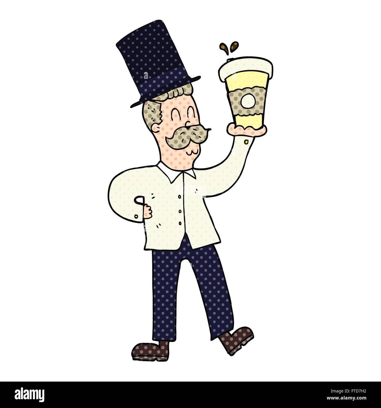 freehand drawn cartoon man with coffee cup Stock Vector Image & Art - Alamy