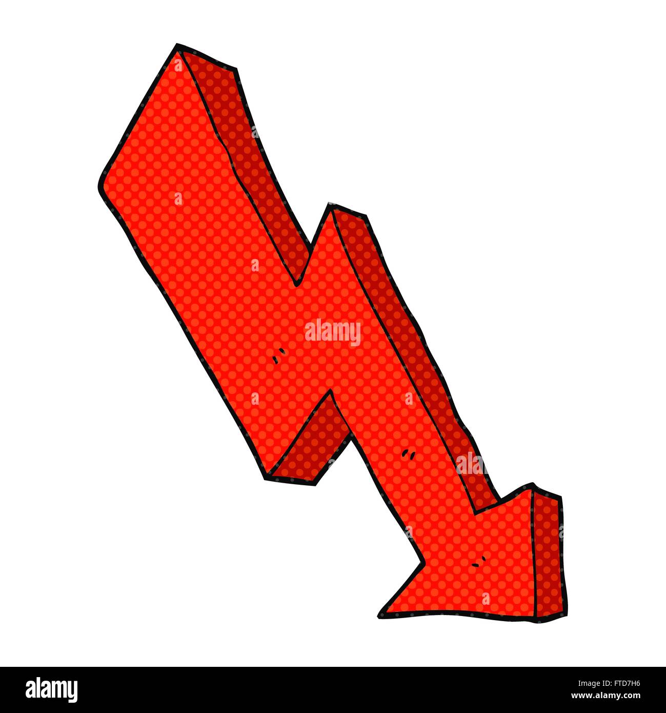 freehand drawn cartoon arrow down trend Stock Vector Image & Art - Alamy