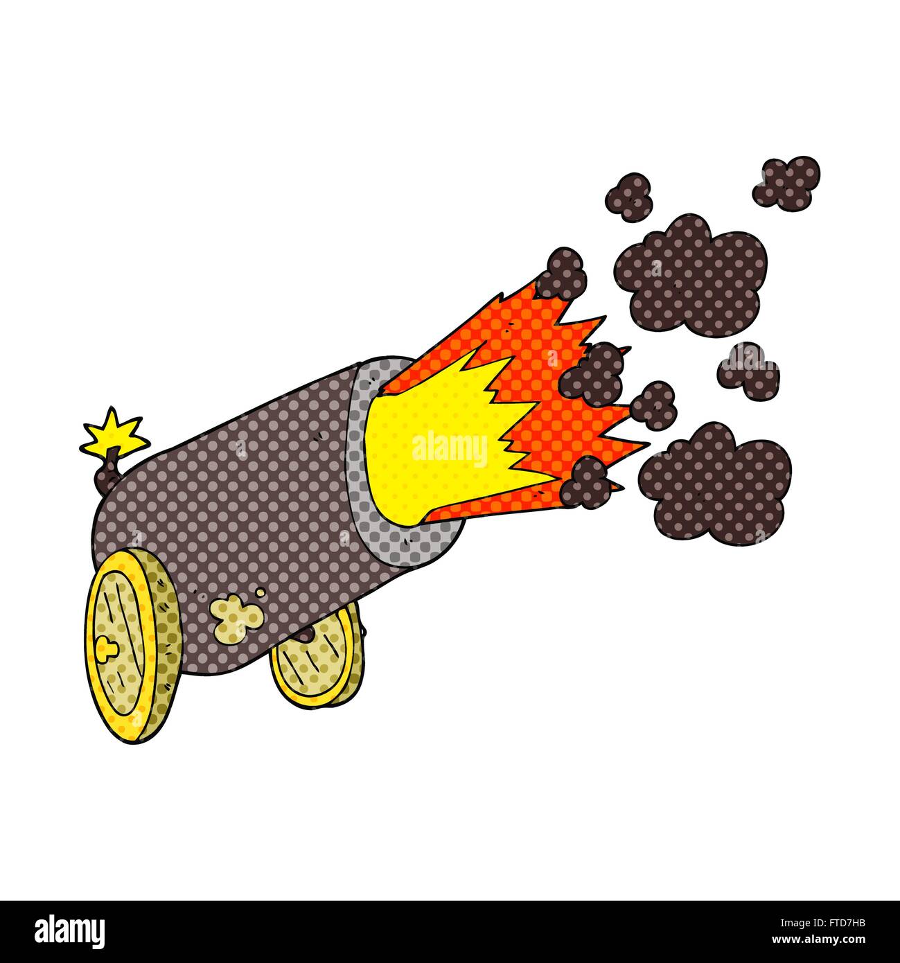 freehand drawn cartoon big cannon firing Stock Vector Image & Art - Alamy