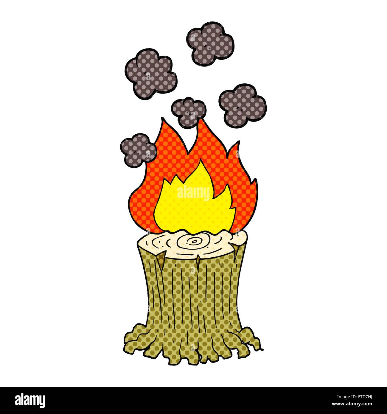 Freehand drawn cartoon burning tree hi-res stock photography and images ...