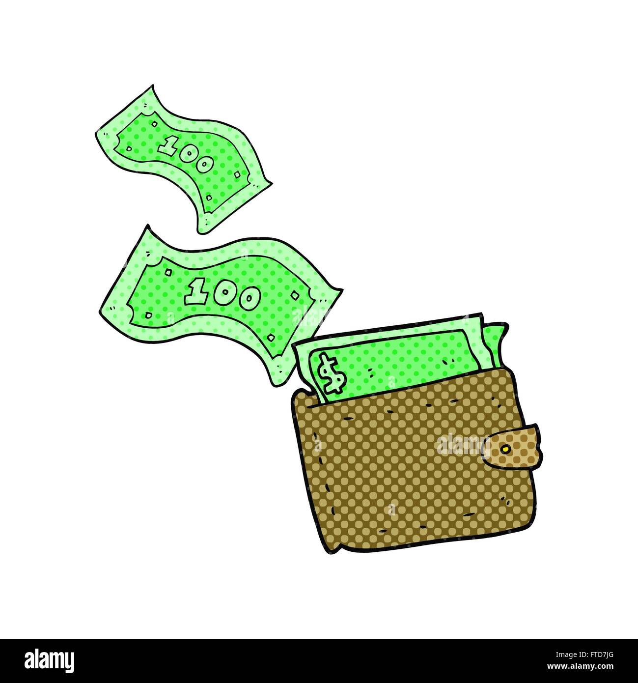 freehand drawn cartoon wallet full of money Stock Vector Image & Art ...