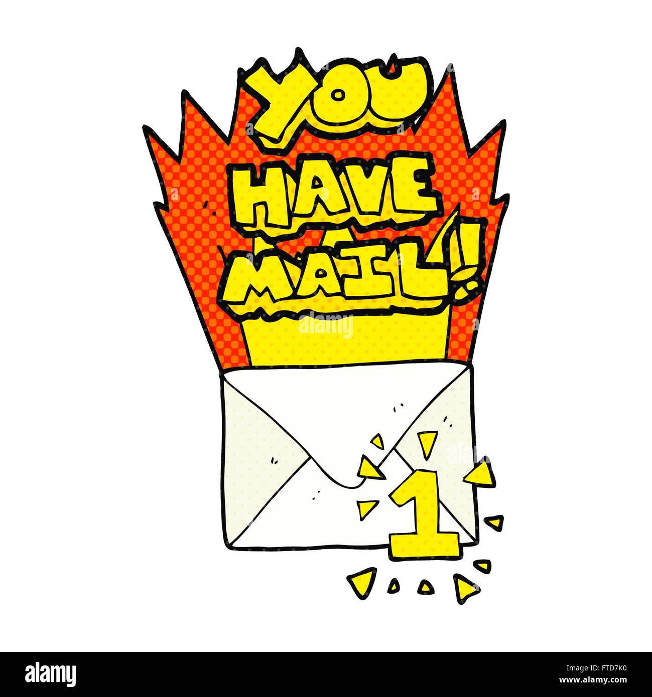 freehand drawn cartoon you have mail symbol Stock Vector Image & Art ...