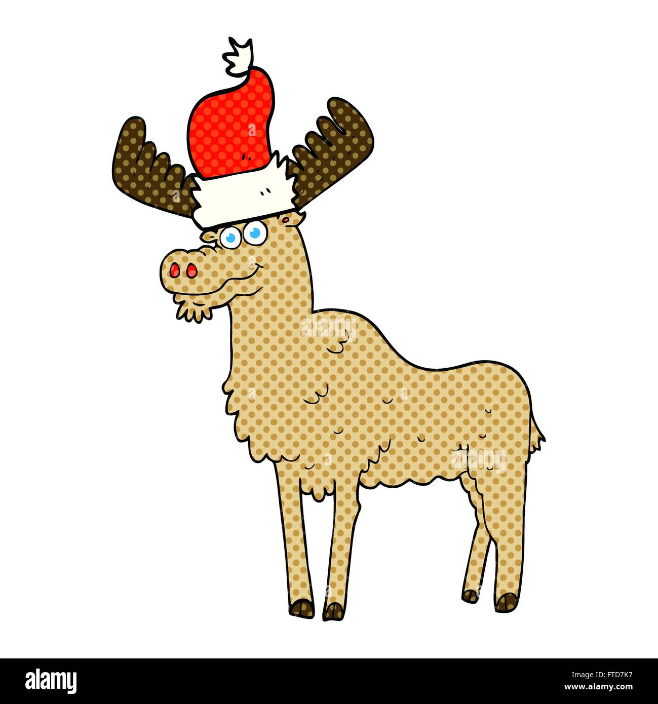 freehand drawn cartoon christmas moose Stock Vector Image & Art - Alamy