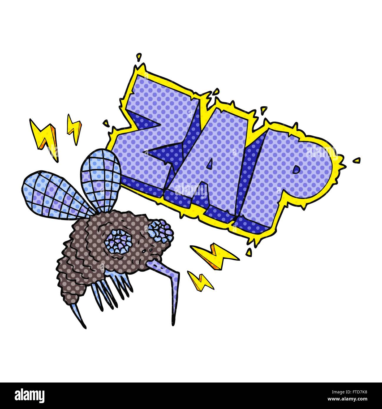freehand drawn cartoon fly zapped Stock Vector Image & Art - Alamy