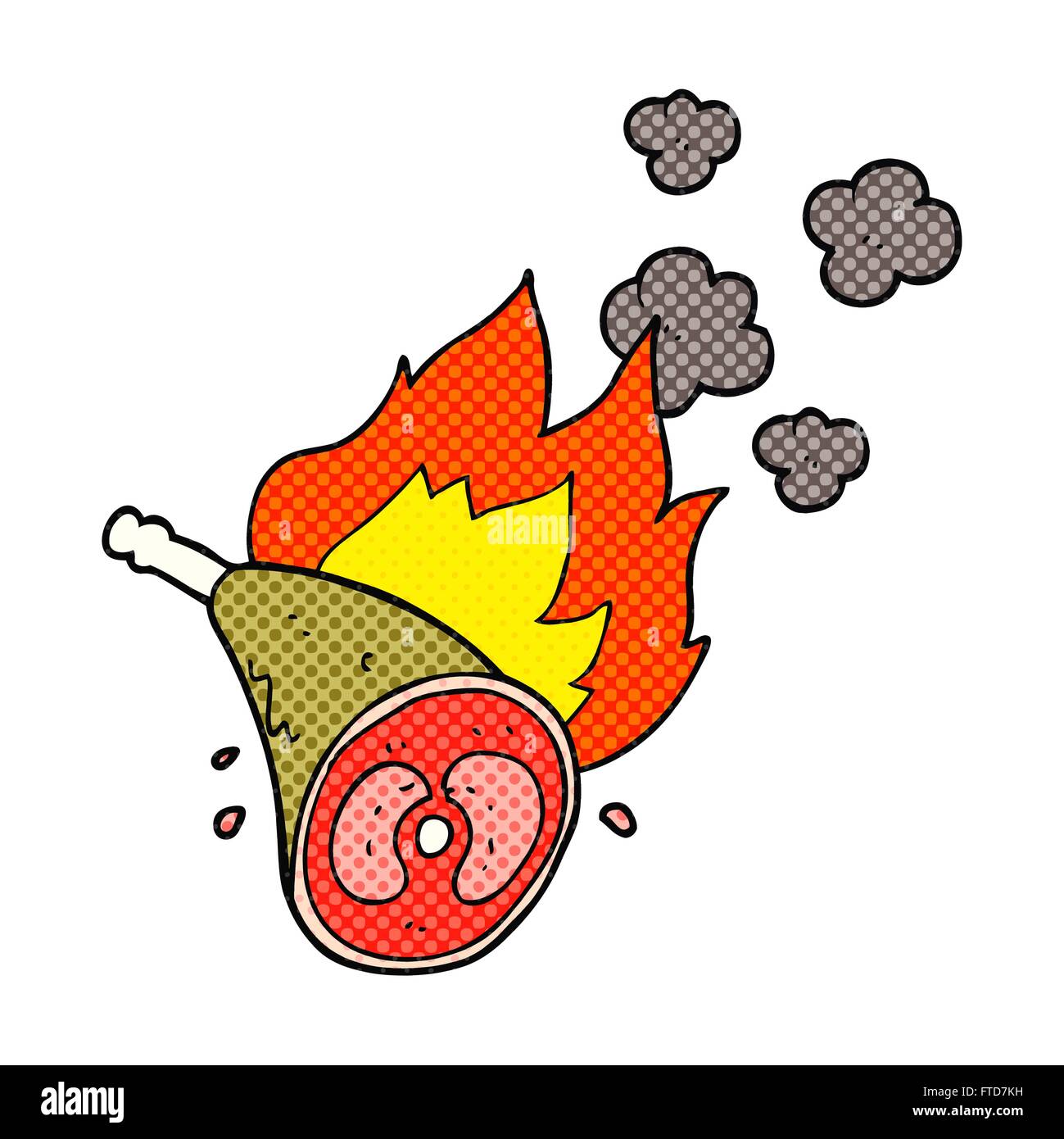 freehand drawn cartoon cooking meat Stock Vector Image & Art - Alamy