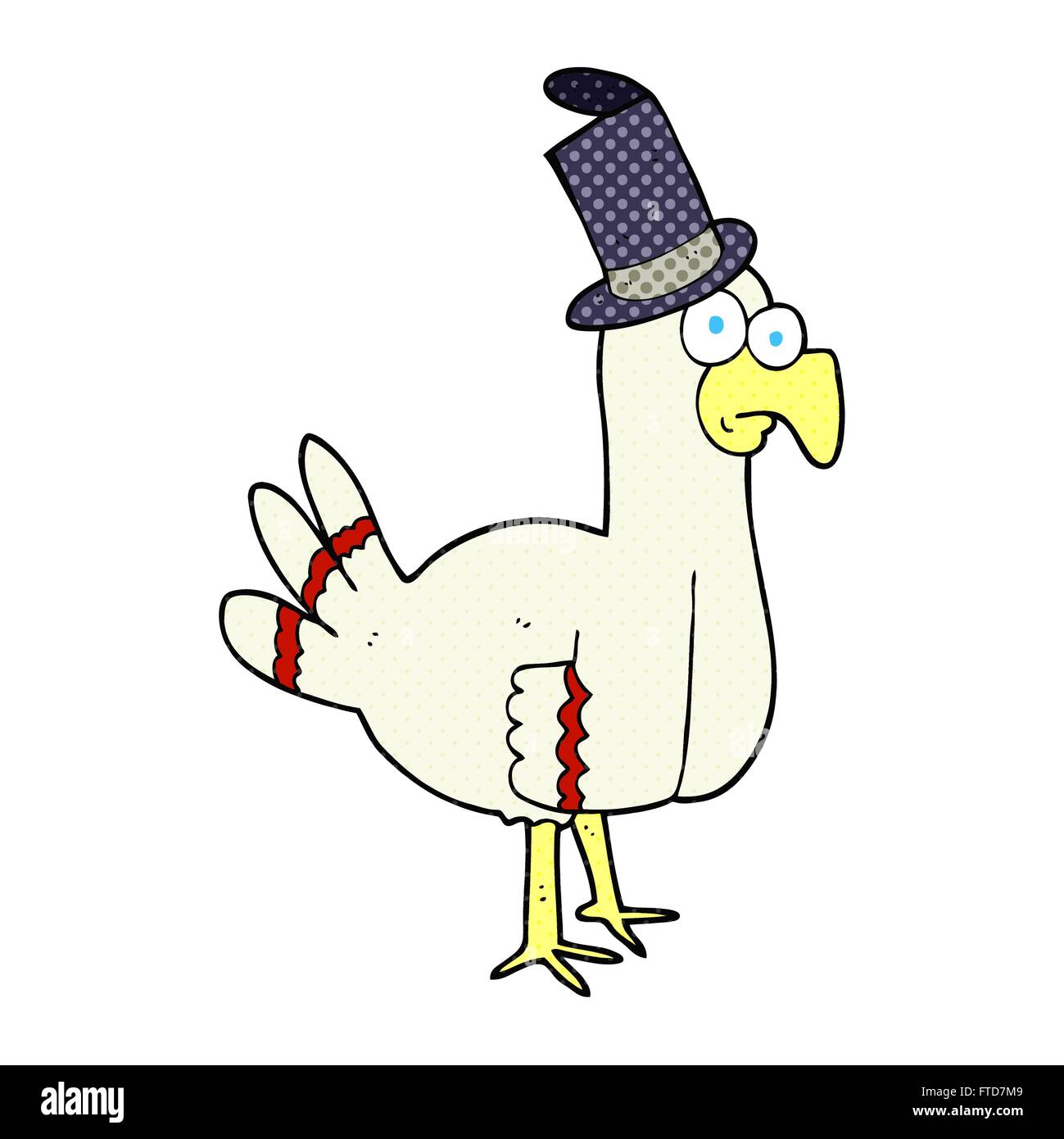 freehand drawn cartoon bird wearing top hat Stock Vector Image & Art ...