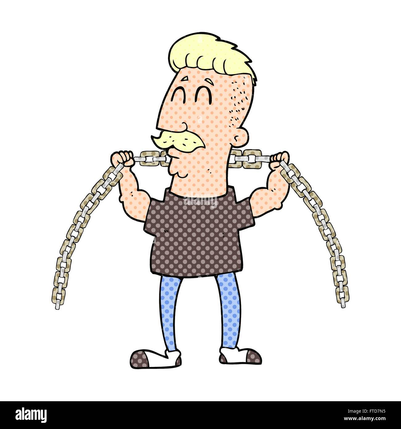 freehand drawn cartoon man lifting chain Stock Vector Image & Art - Alamy