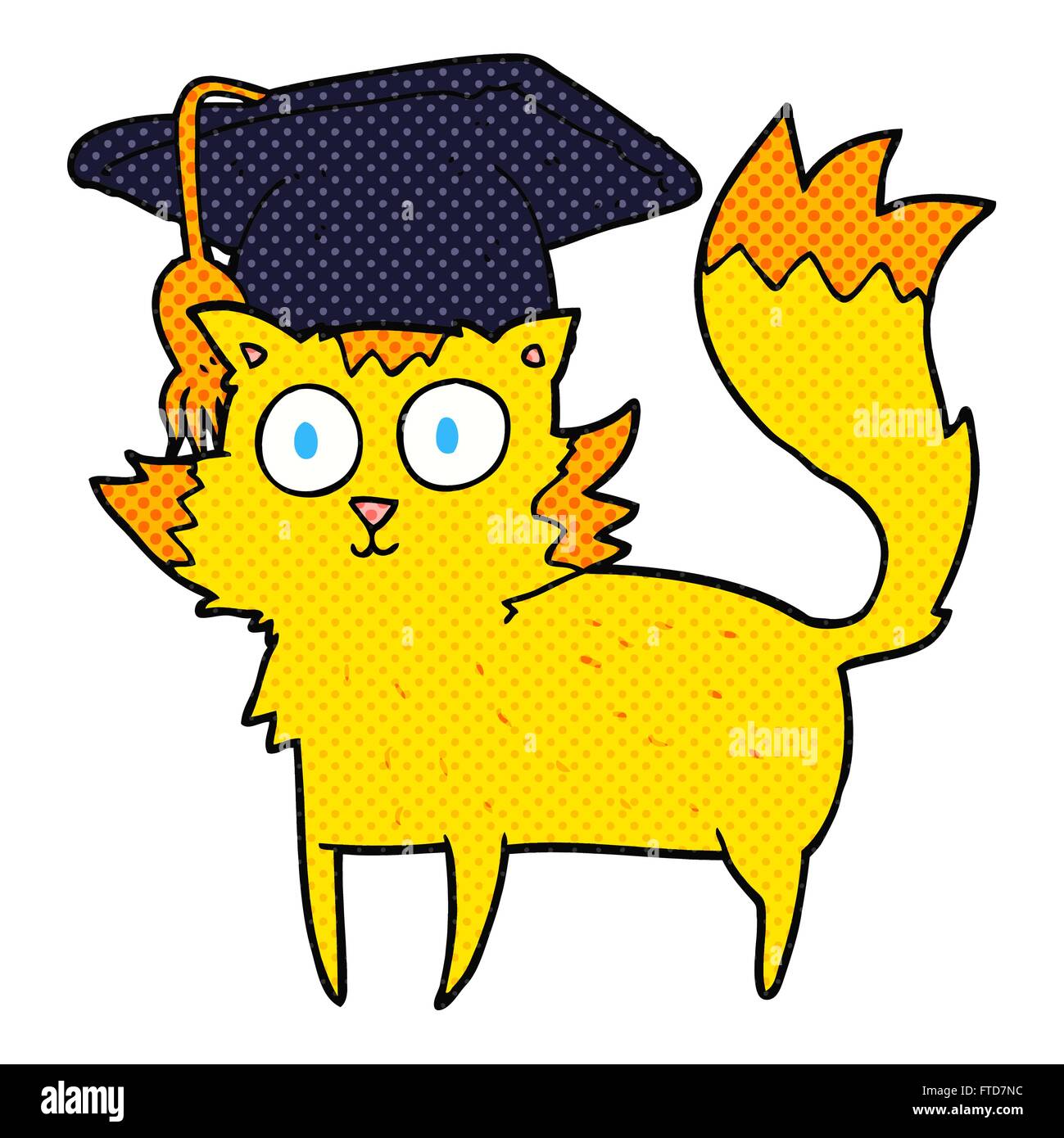 Freehand retro cartoon graduation cap Cut Out Stock Images & Pictures ...