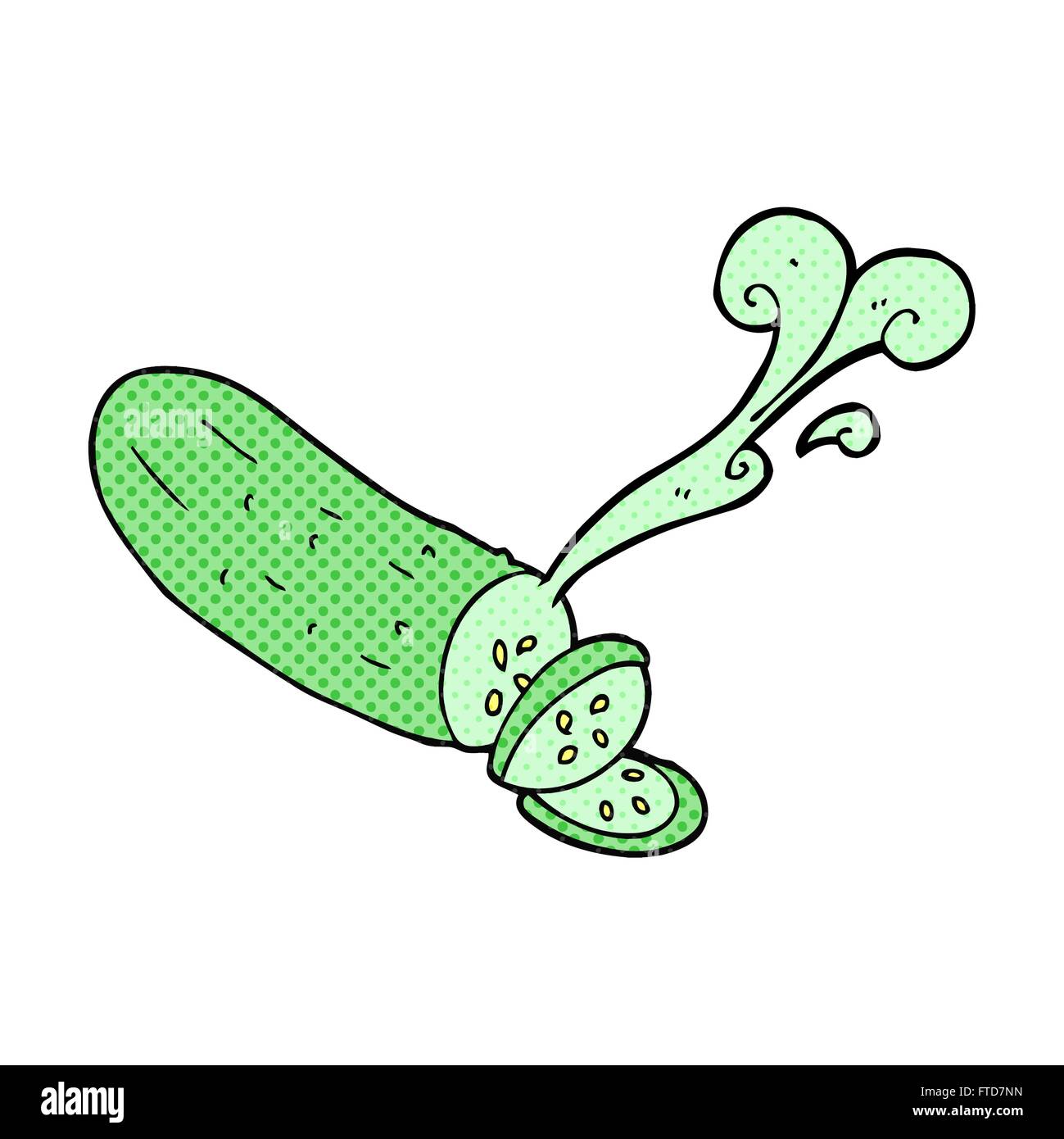 freehand drawn cartoon sliced cucumber Stock Vector Image & Art - Alamy